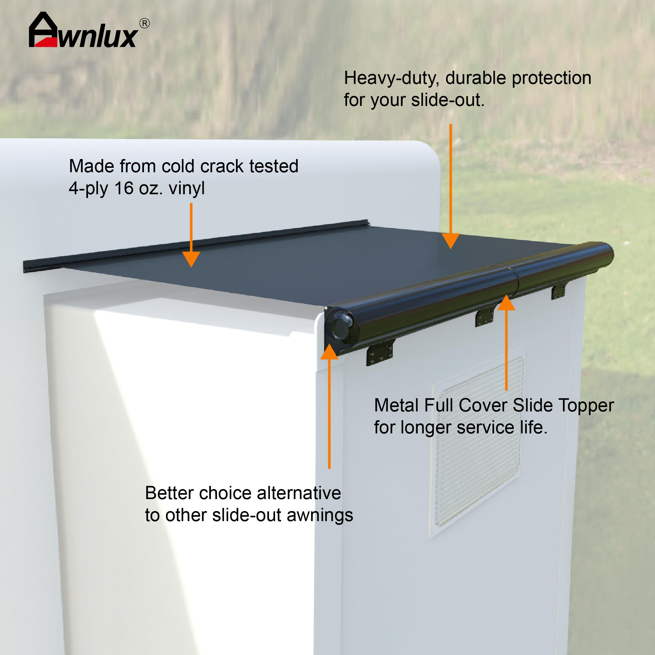 Snapklik.com : Awnlux Black Modular Metal Full Cover Slide Topper ...