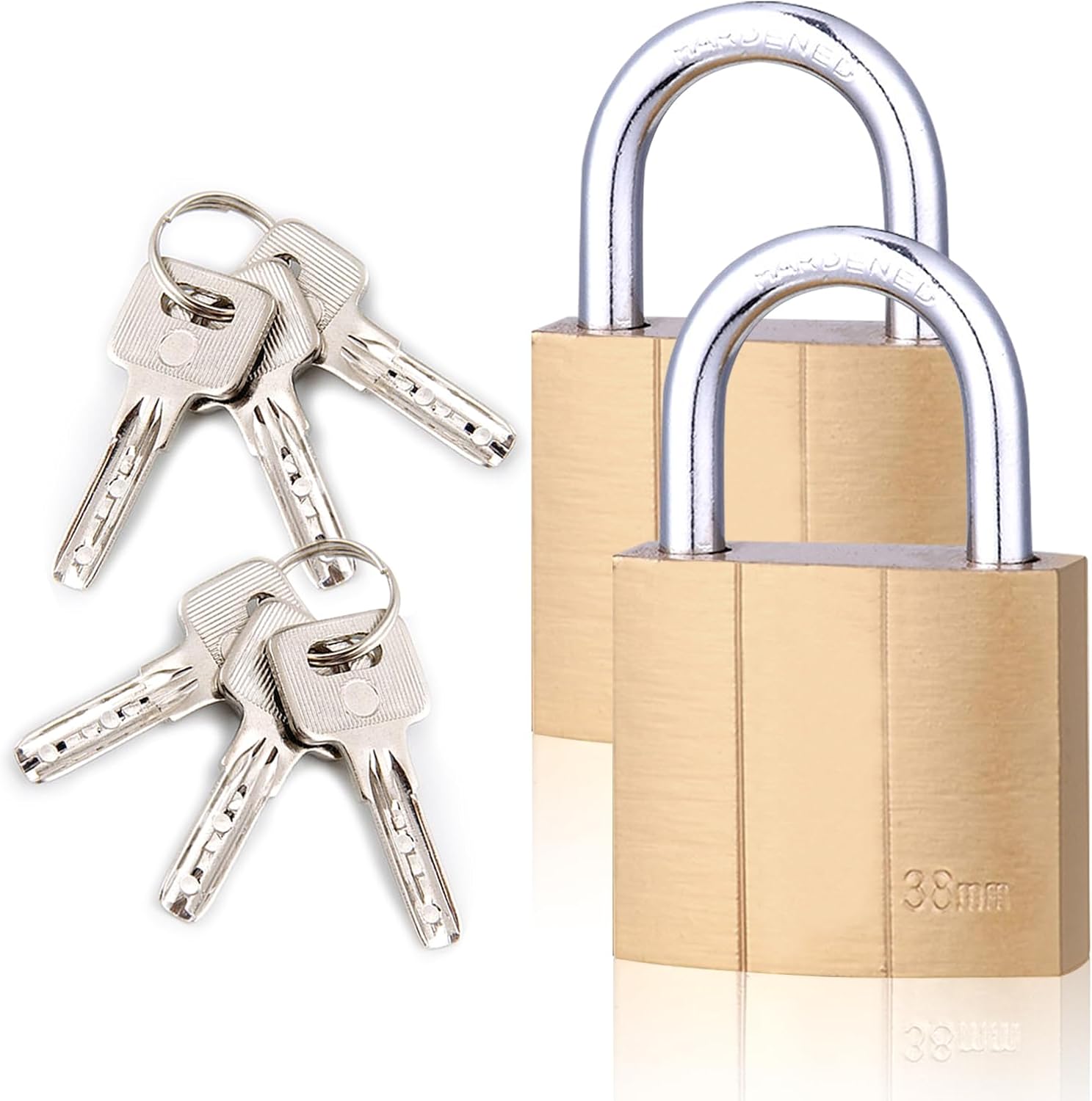 Padlocks with Keys, 38mm Small Padlock with Key Heavy Duty Brass ...