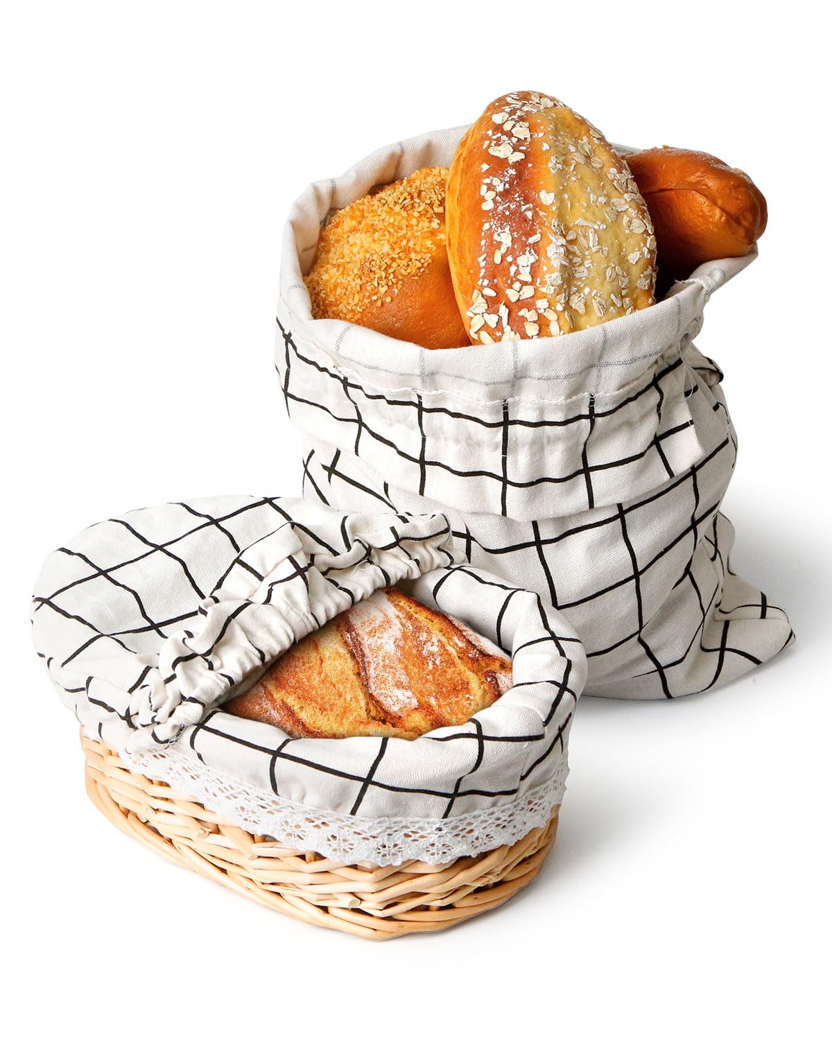 Amazon.com: NUTRIUPS Small Wicker Bread Basket for Serving, 10inch ...