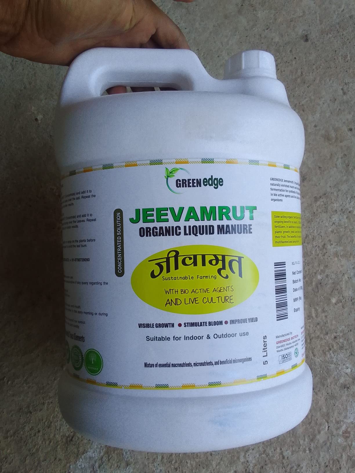Greenedge Organic JEEVAMRUT (5 Liters) Liquid Manure | Fertilizer | 100 ...