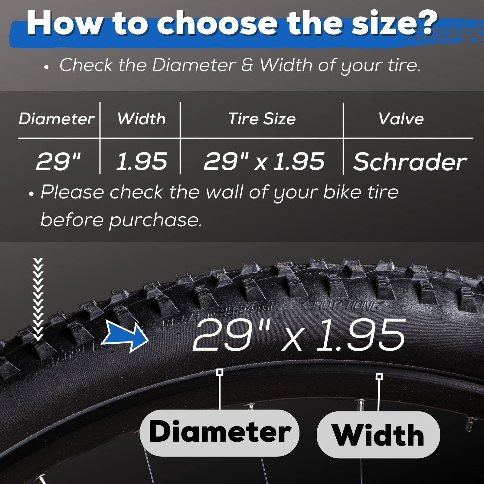 Snapklik.com : Corki Cycles 29 Inch Mountain Bike Tire Tube 29 X 1.95 2 ...