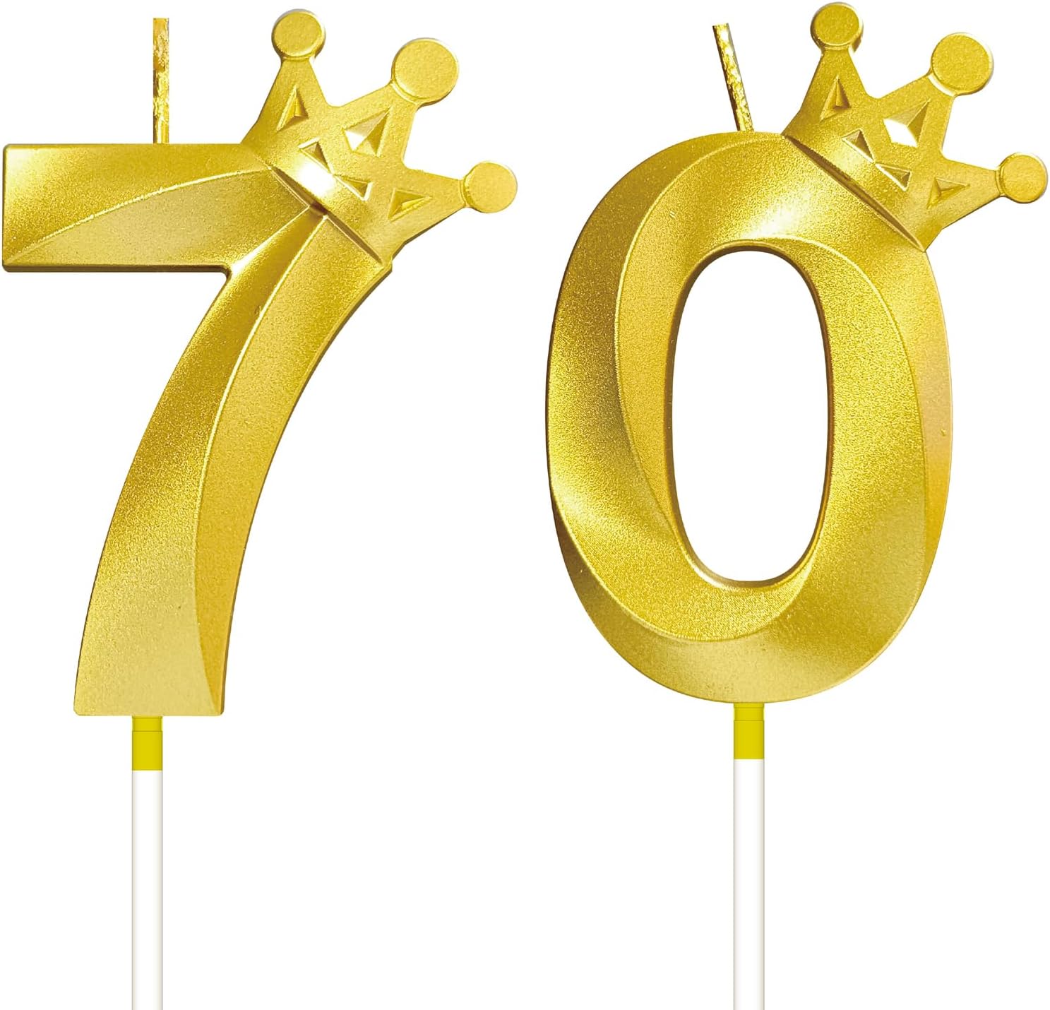 Amazon.com: Number 70 Birthday Candle 3D Crown Designed 70th Cake ...