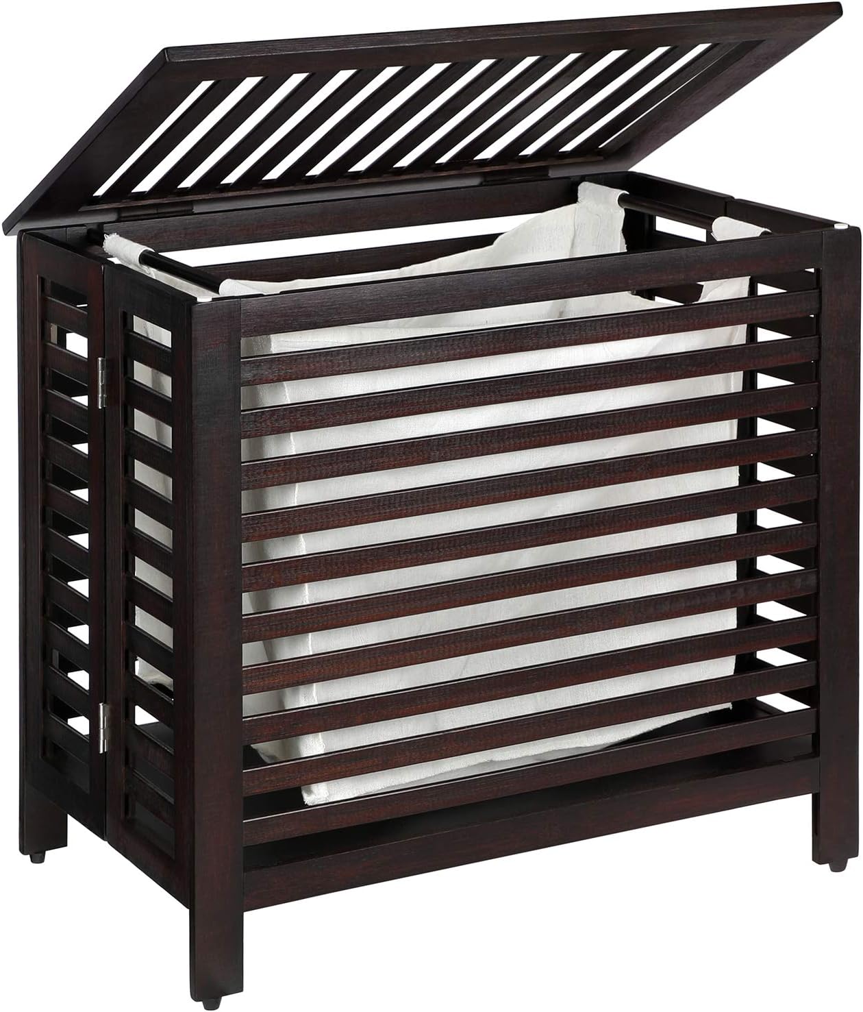 Amazon.com: SONGMICS Laundry Hamper, Bamboo Laundry Basket with Lid ...