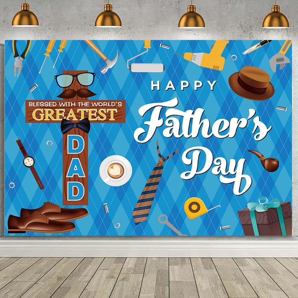 Amazon.com : MEHOFOND 7x5ft Fathers Day Christian Backdrop Blessed with ...