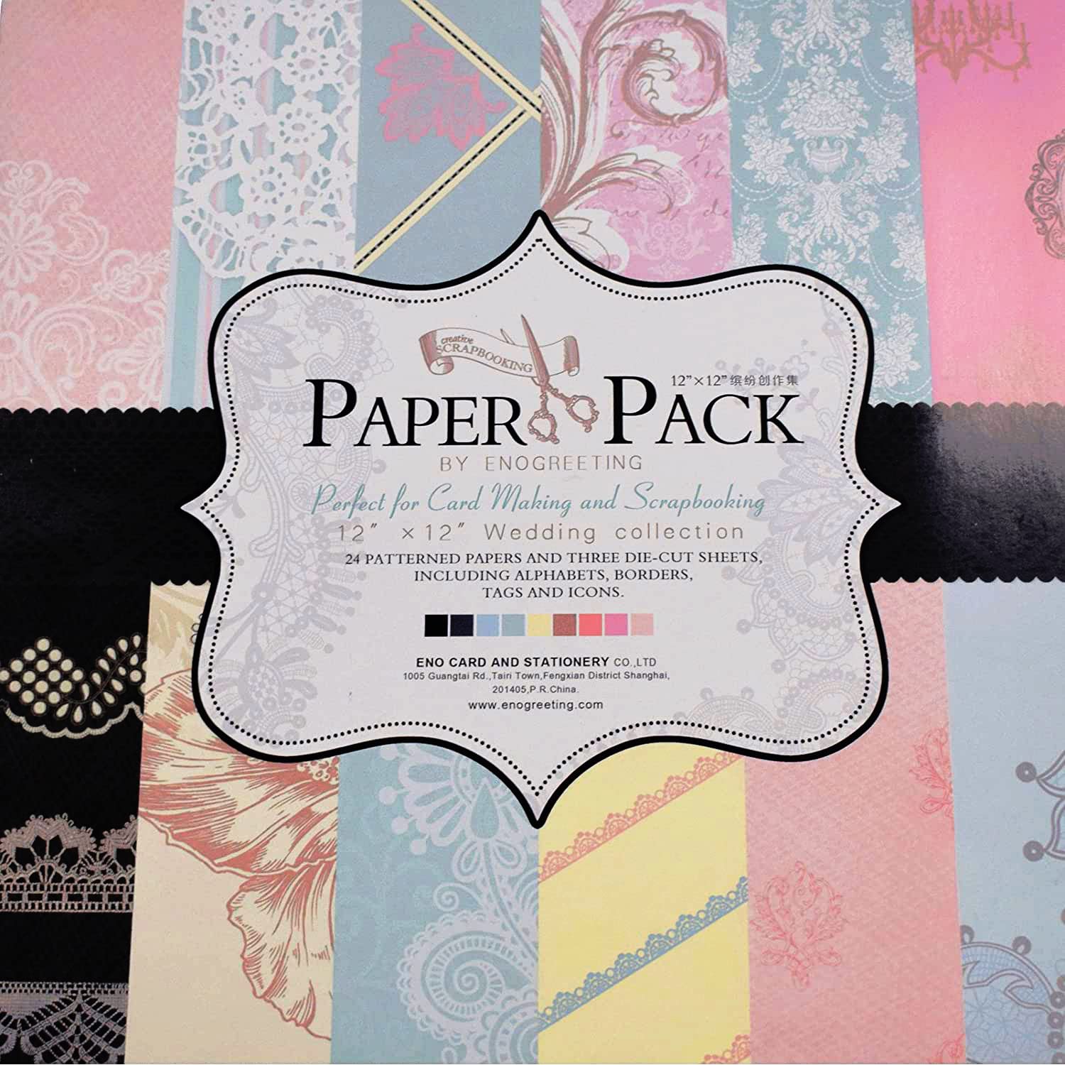 Asian Hobby Crafts Paper Pack 12" x12" : 24 patterned papers and 3 Die ...