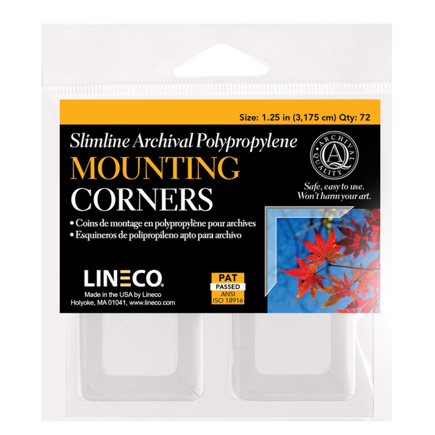 Amazon.com: Lineco 1.25" Slimline Polypropylene Mounting Corners. Pack ...