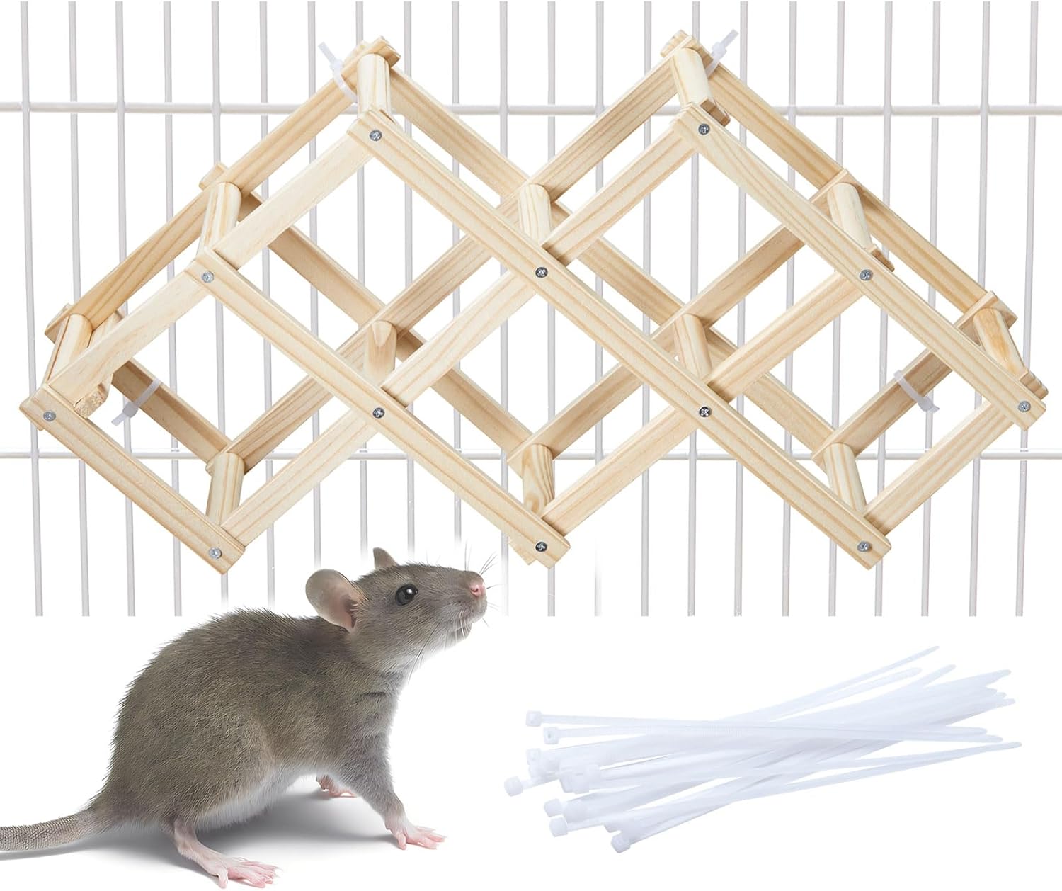 Amazon.com : Jevnd Wooden Rat Climbing Toys, Natural Pet Rat Cage ...