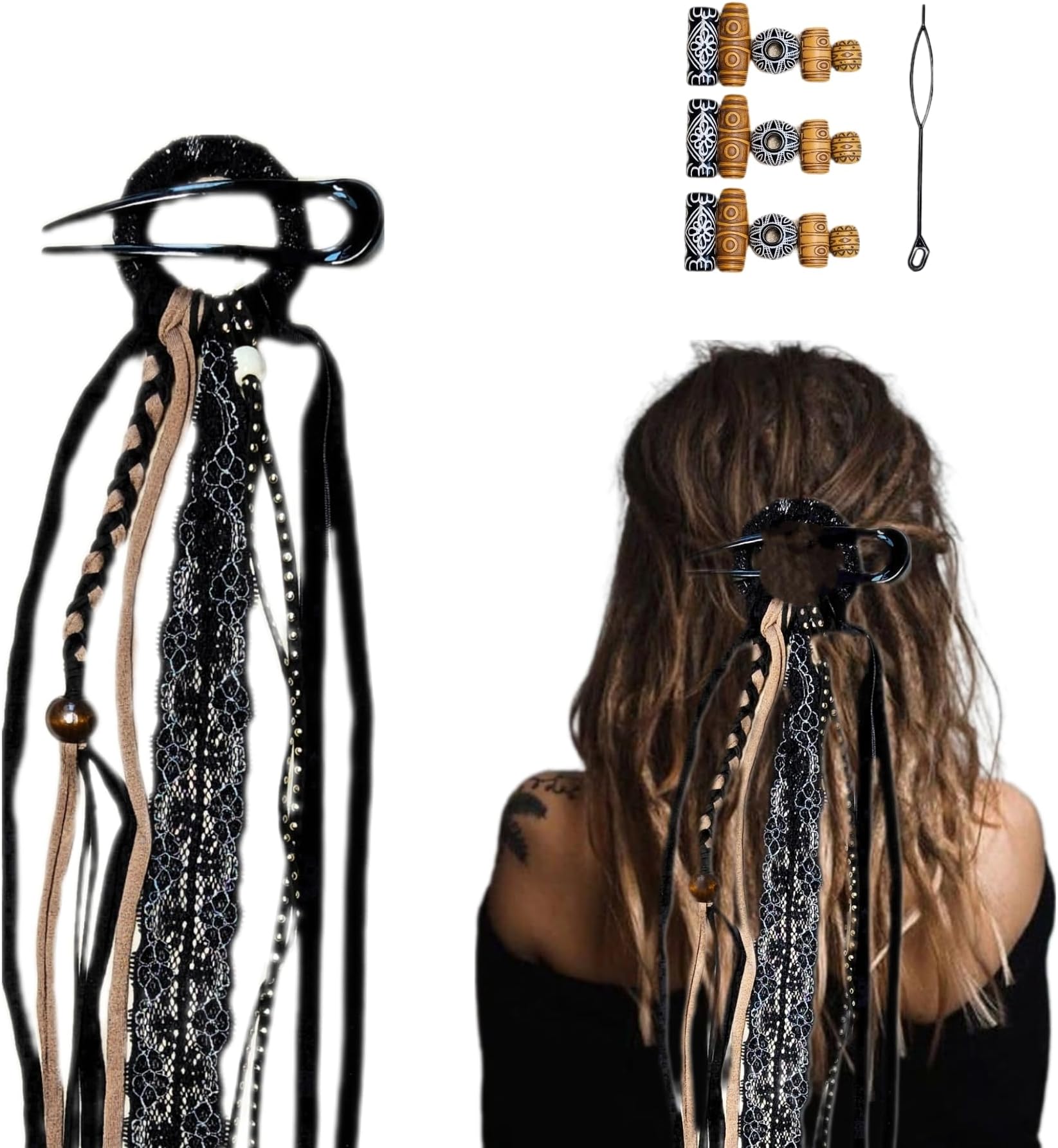 Amazon.com : Nutty Natte Handmade Boho Dreadlock Hair Ties - 1 Count ...