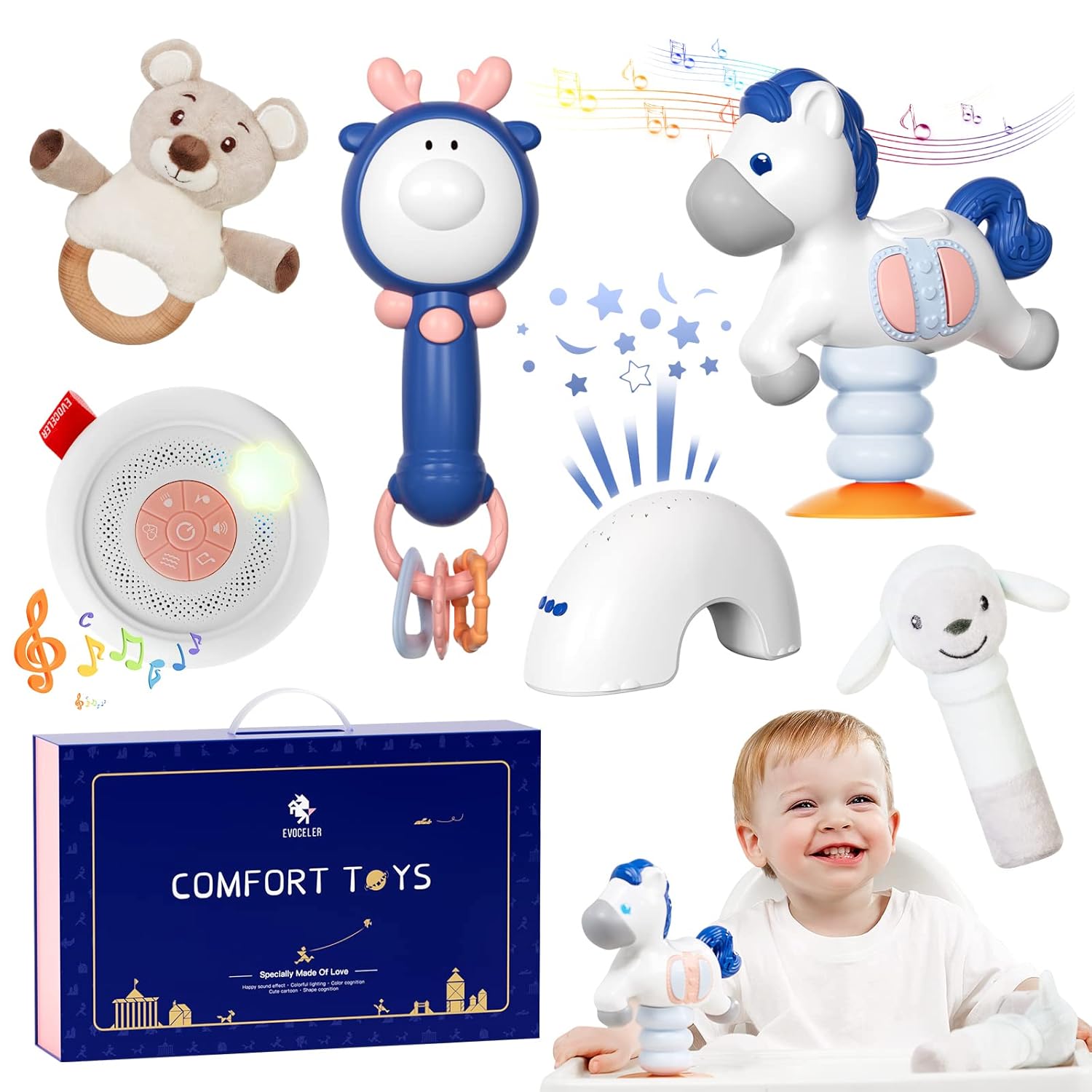 Amazon.com : Evoceler Portable White Noise Sound Machine,Baby Sound ...