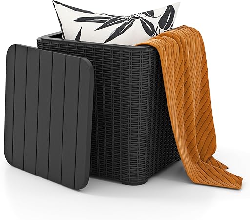 Tangkula 11.5 Gallon Water-proof Deck Box, Outdoor Patio Storage Box w ...