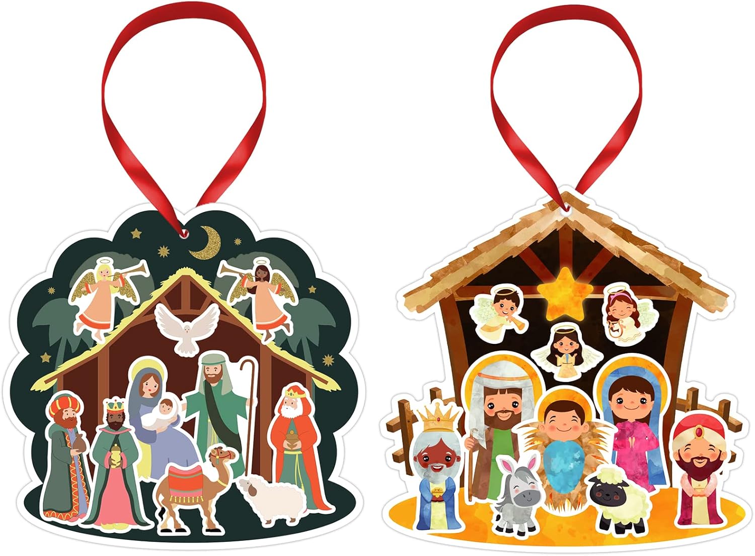 WaaHome Make a Nativity Scene Stickers Crafts Kits with 24 Christian ...