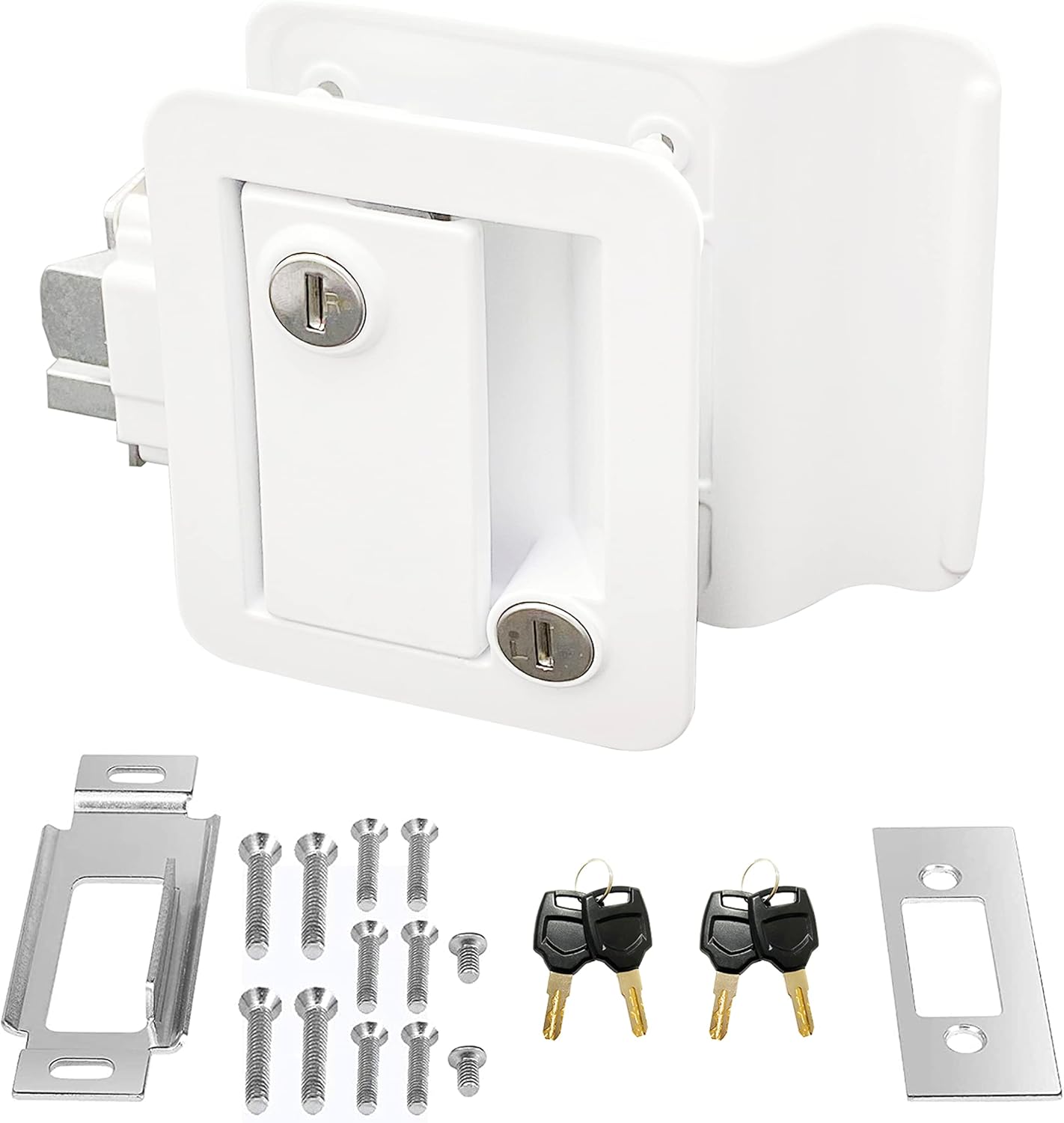 X-AVION White RV Entry Door Lock with Keys - Heavy Duty Trailer Door ...