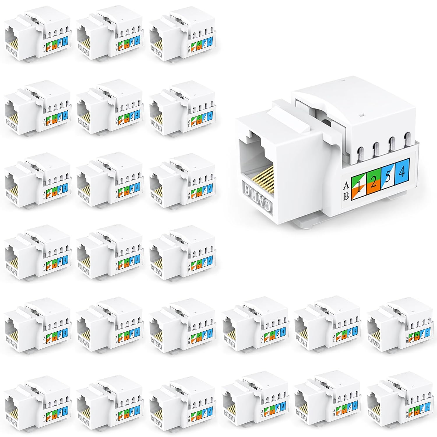 ZOERAX - Paquete de 20 conectores Keystone Cat5e Cat6, conector ...