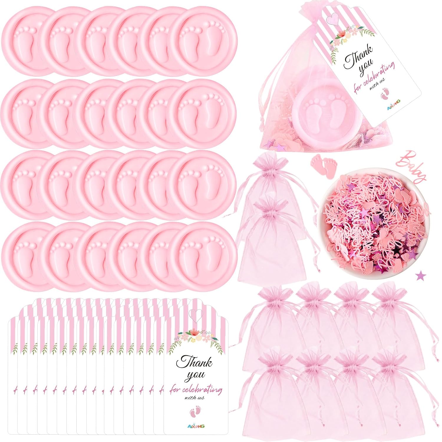 Amazon.com: AIXIANG 24 Pack Baby-Foot Scented Soap Favors - Handmade ...