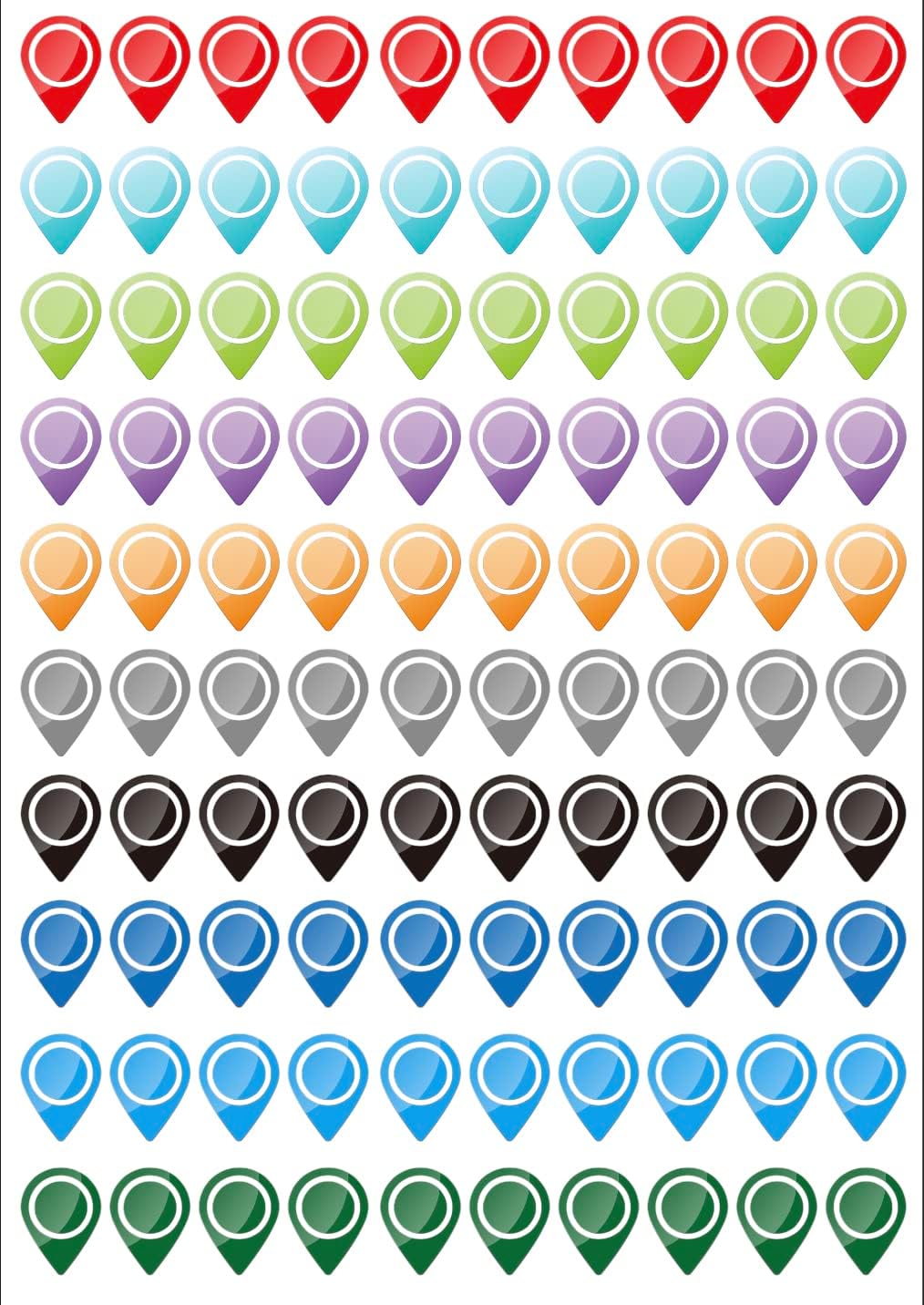 Amazon.com: 3/8 x 1/2 inch 100 PCS Map Location Position Stickers ...