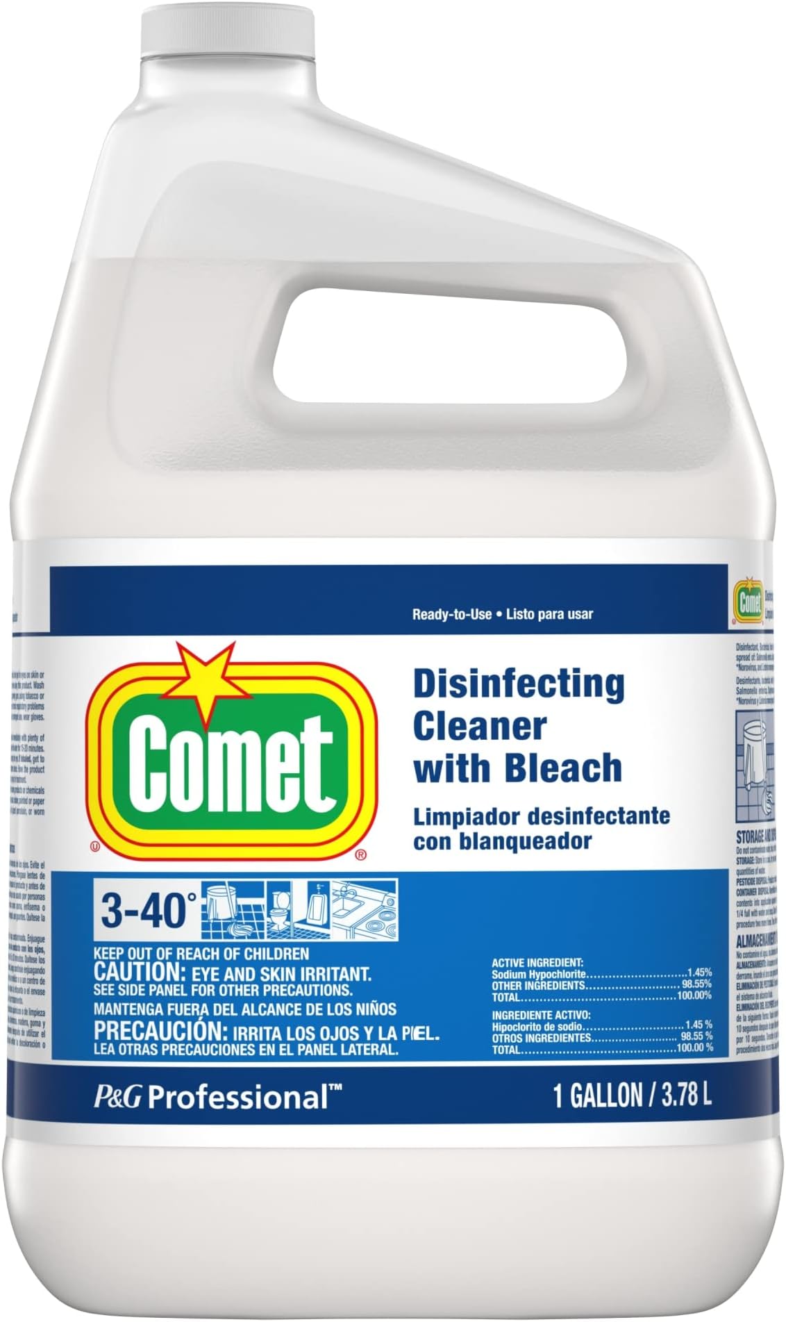 Amazon.com: Comet 02291 Cleaner with Bleach Liquid One Gallon Bottle