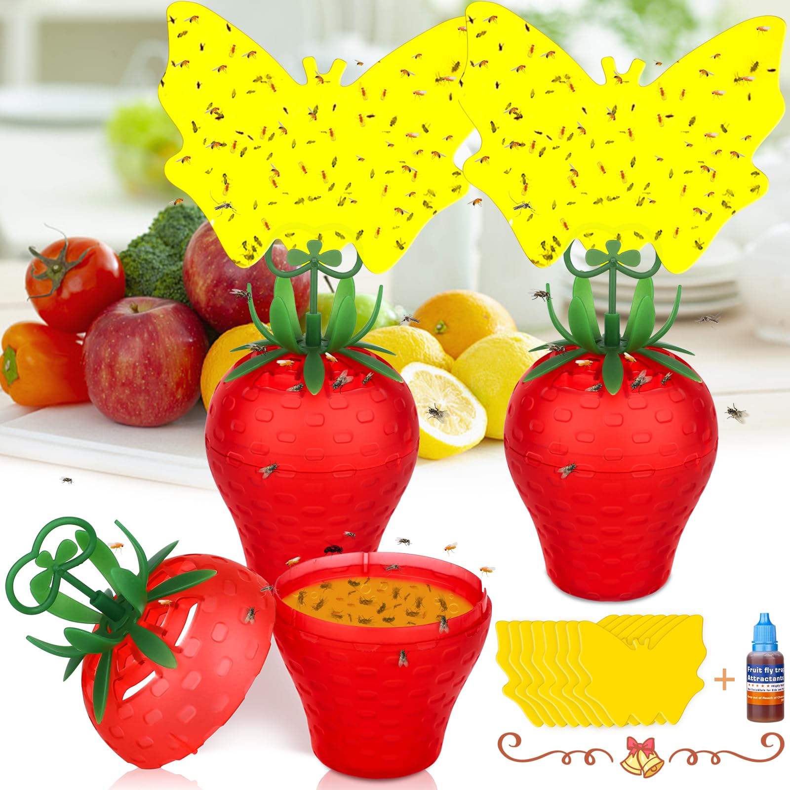 Amazon.com : Fruit Fly Trap for Indoors,Fly Catcher Gnat Traps with ...