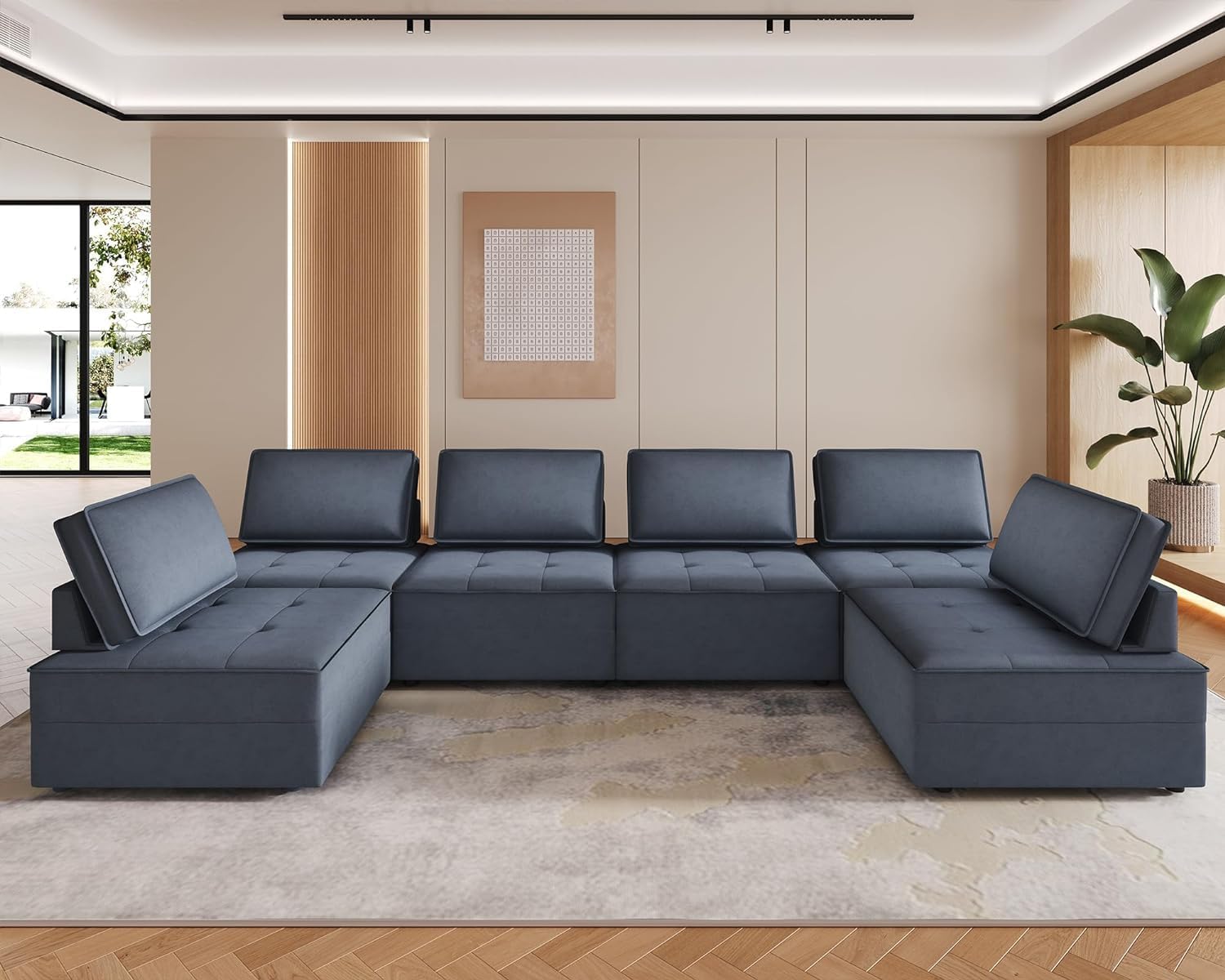 Amazon.com: PaPaJet Sectional Sofa, 6 Seater Modular Sectional Couch ...