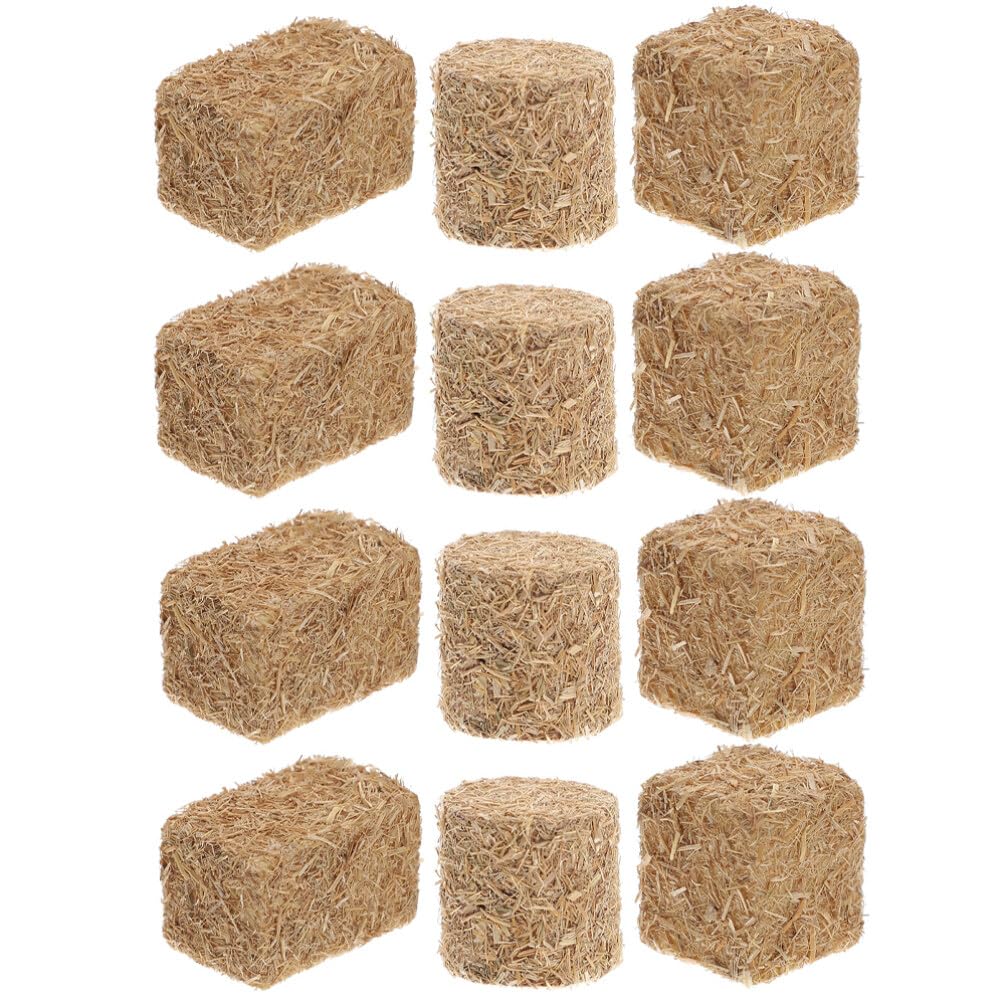 TOYANDONA 12pcs Haystack Decorations Miniature Hay Block Bales Model ...