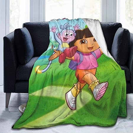 Amazon.com: Nick Jr Dora The Explorer & Boots Fleece Throw Blanket ...