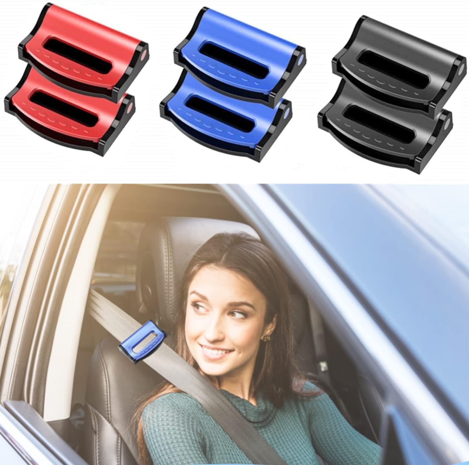 Car Seat Belt Clip, 6 Pack Seatbelt Adjuster for Adults, Comfort ...