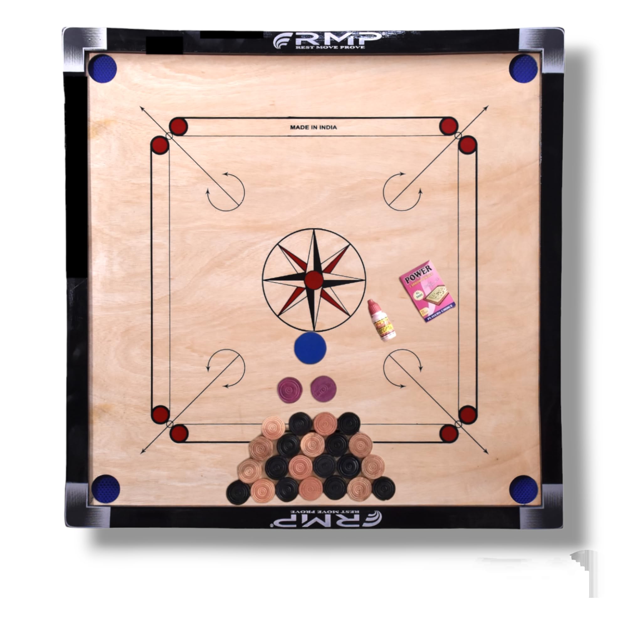 Buy RMP Carrom Board 32 inch Full Size for Adults Premium Glossy Finish ...