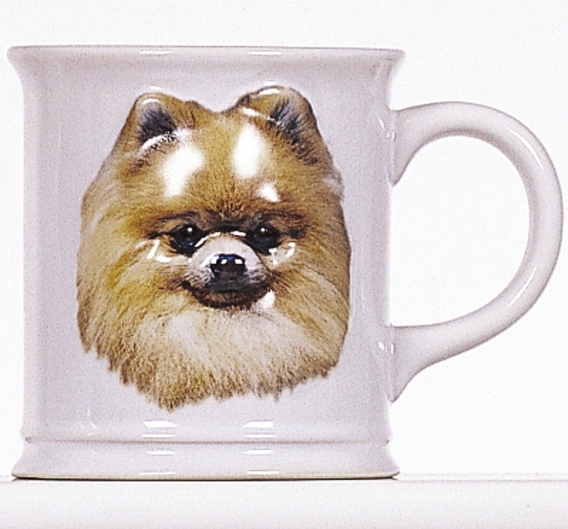 Amazon.com | Pomeranian Sculpted Ceramic Mug: Coffee Cups & Mugs