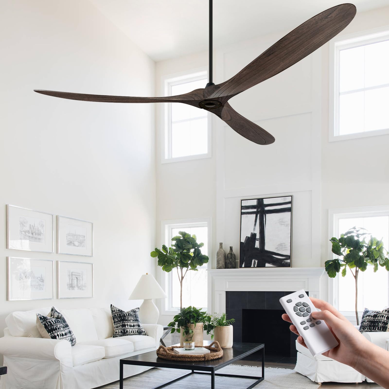 Amazon.com: Eliora 88" Ceiling Fans Without Lights, Wood Ceiling Fan no ...