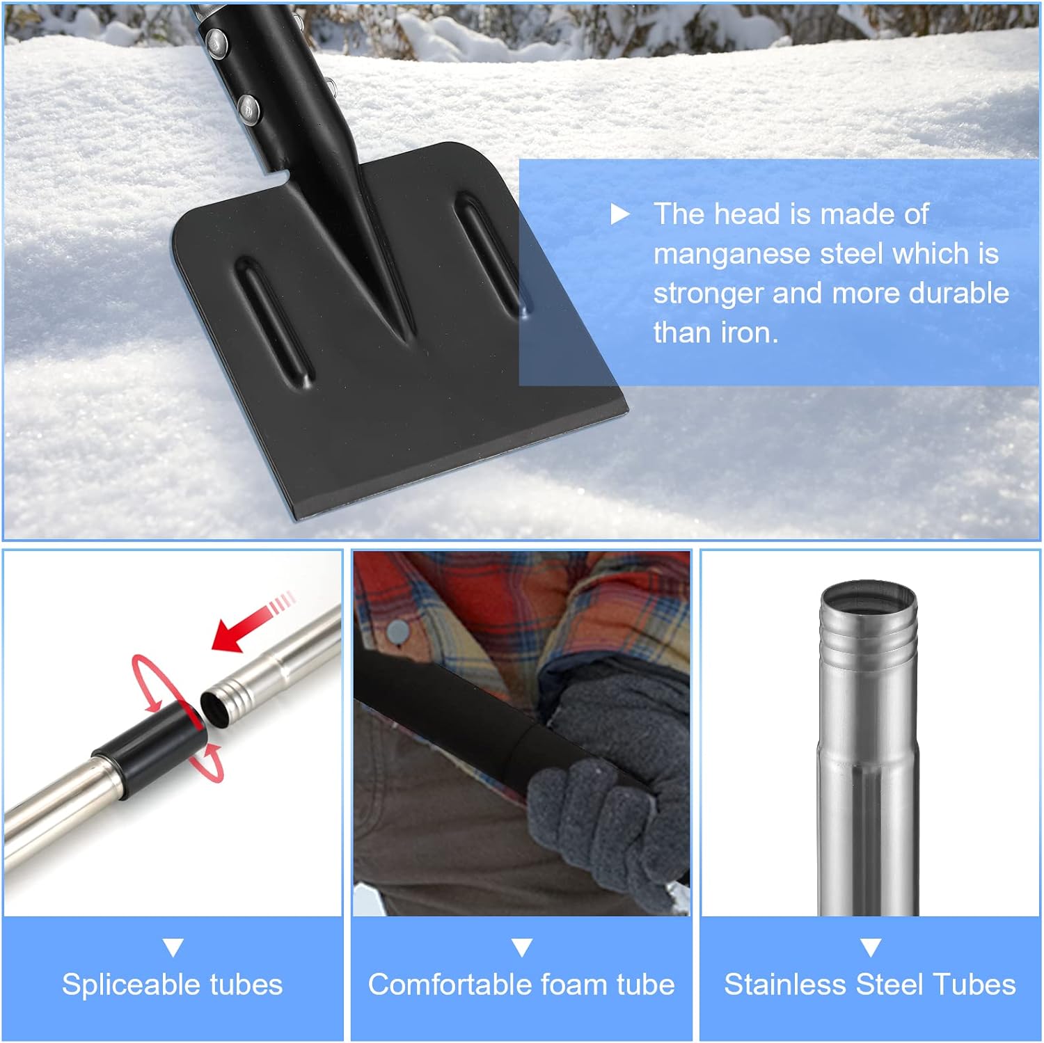 Review CALCHELE Ice Chopper ice Scraper for Driveway Sidewalk Scraper ...