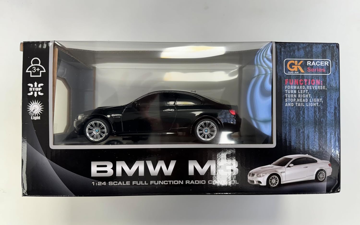 100 CLASSIC Auto de control remoto, escala 124 RC Sport Racing Toy Car, compatible con BMW M3 ...