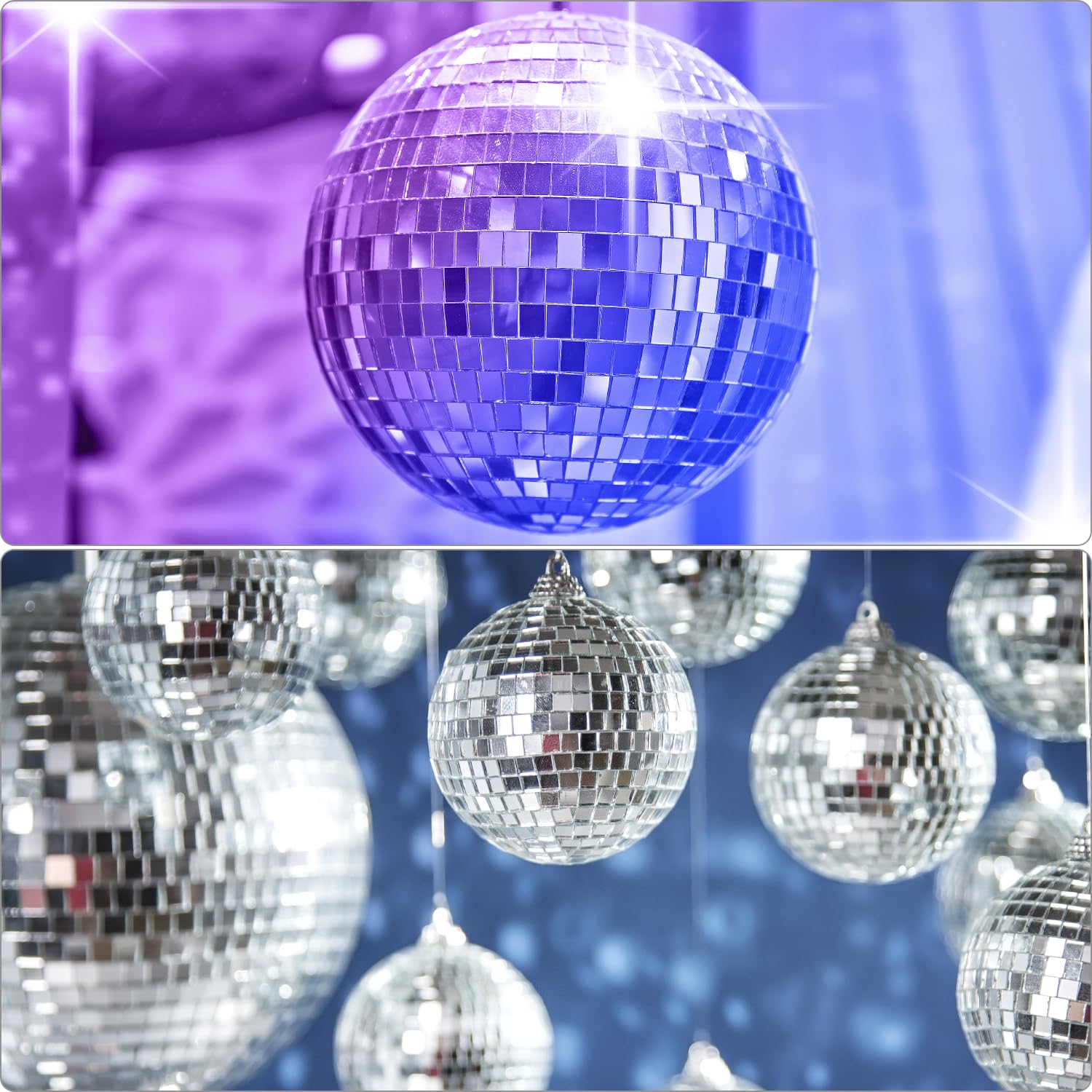 Snapklik.com : 8" Mirror Disco Ball Decor, 2 Pack Secure Wall & Ceiling ...