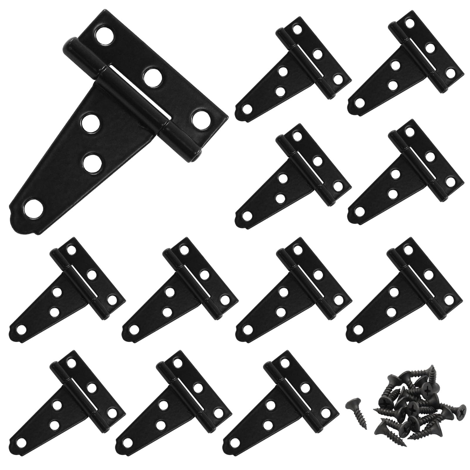 Murtenze 12Pack 2 Inch Black T-Strap Shed Hinge,Barn Door Hinges Heavy ...