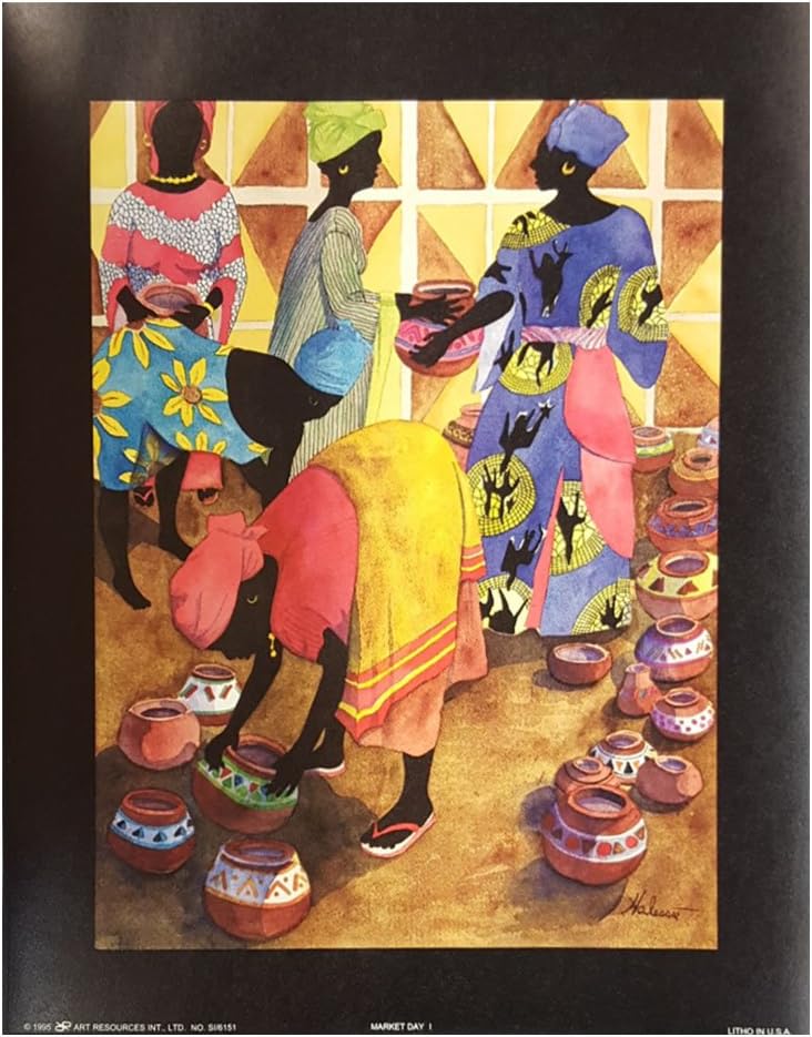 Amazon.com: Market Day I Halessie 8x10 African Art (Print Only (8"x10 ...