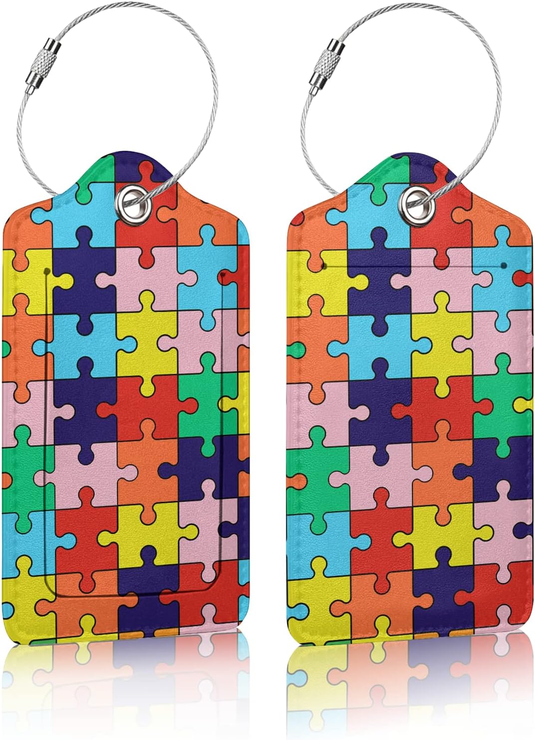 GAMSJM Luggage Tags for suitcases, 2 Pack Autism Awareness Puzzle ...