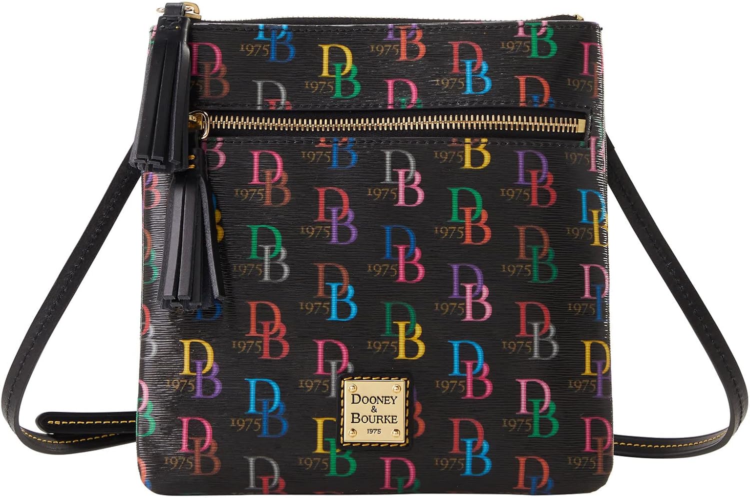 Dooney & Bourke Handbag, Db75 Multi Double Zip Tassel Crossbody - Black ...