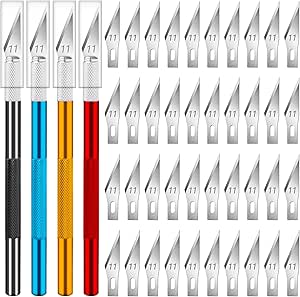 Amazon.com: DIYSELF 4 PCS Exacto Knife with 40 Spare #11 Exacto Blades ...