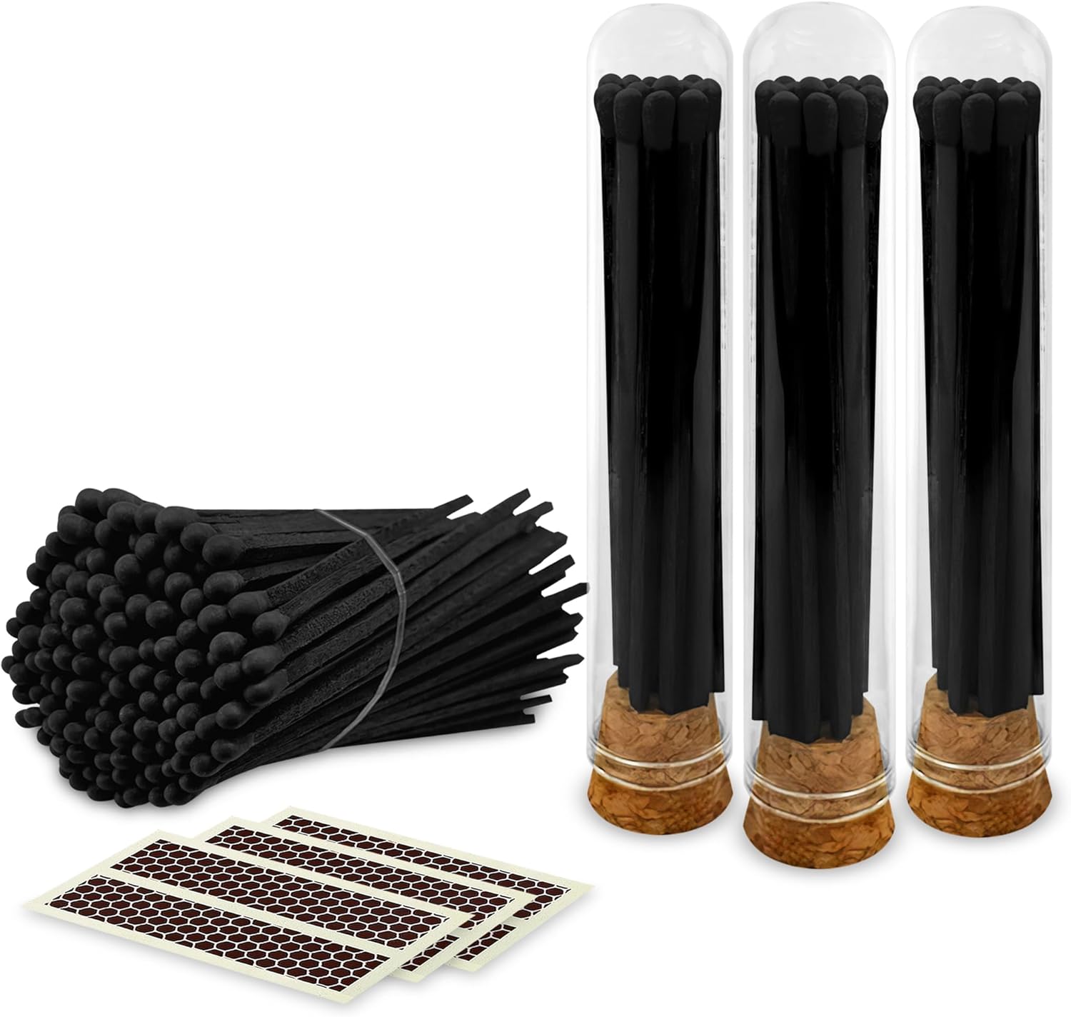 Amazon.com: Decorative Matches in Mini Match Cloche Glass Jar Set | 4 ...