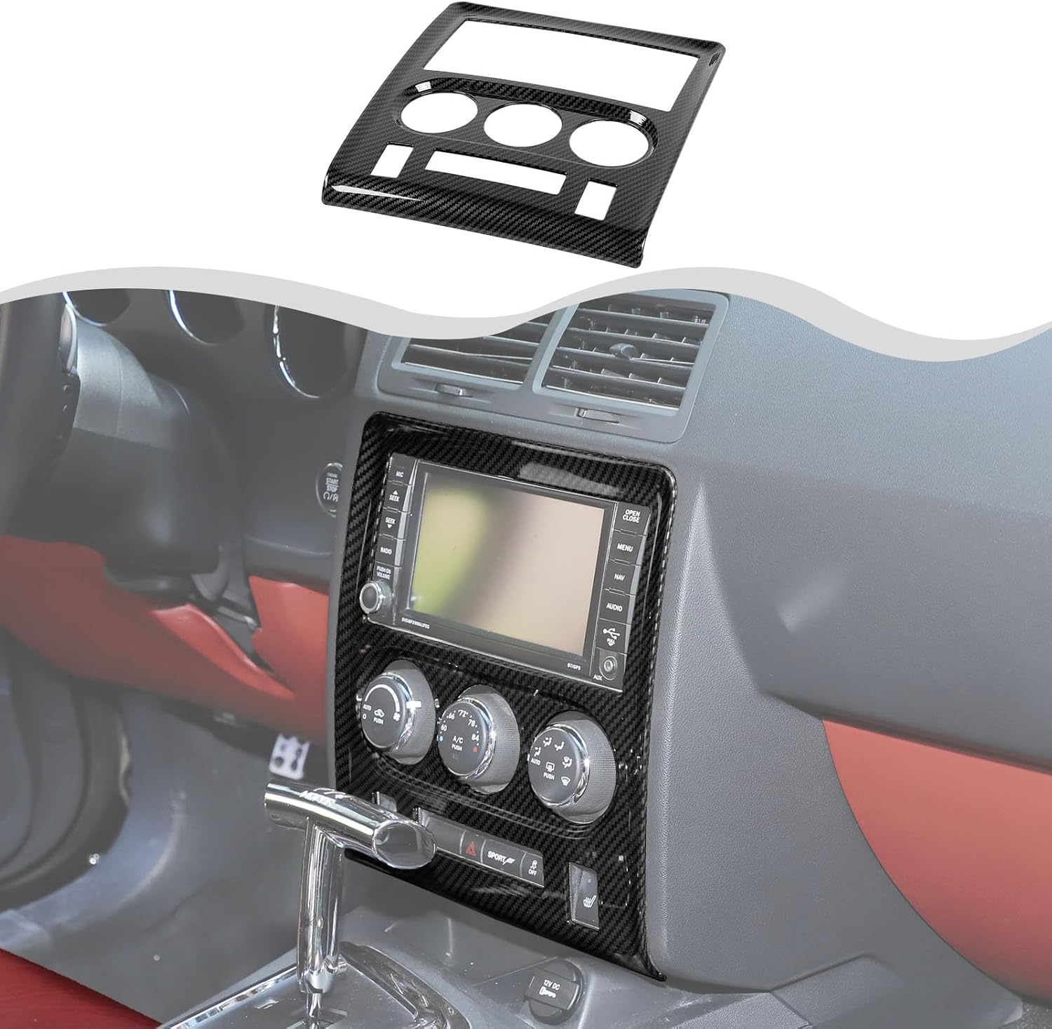 Amazon.com: HTHE Carbon Fiber Central Dashboard Navigation Panel Cover ...