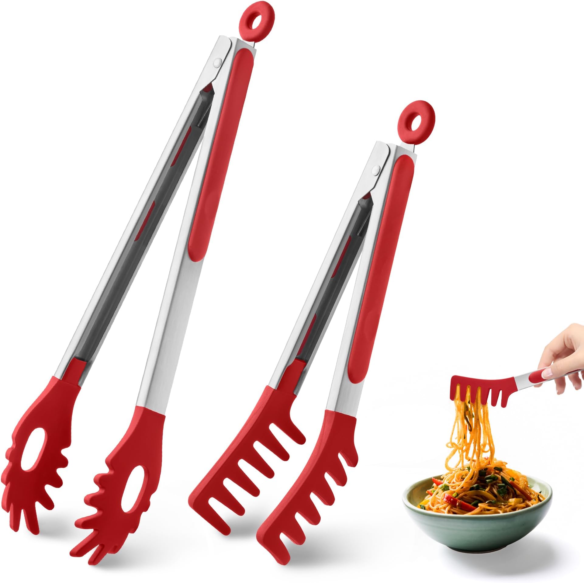 Amazon.com: Pack of 4 Pasta Tongs, Spaghetti Spoon and 2 Pasta ...