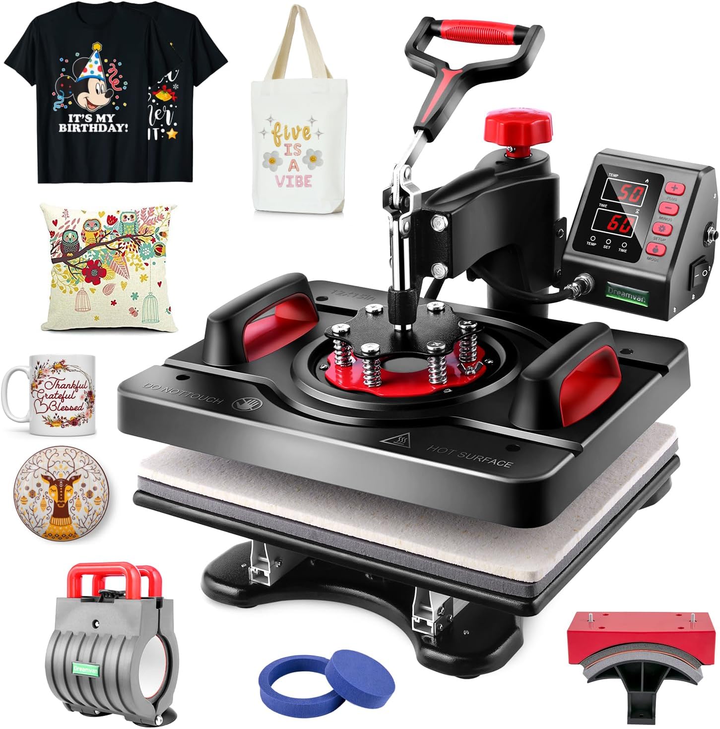 Amazon.com: Pro Heat Press, 5 in 1 Heat Press Machine for T Shirts, 15 ...