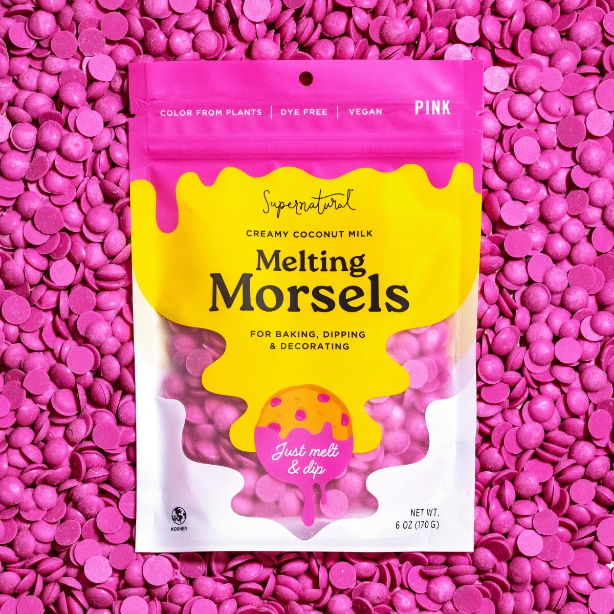 Amazon.com: Supernatural Dye-Free Melting Morsels, Pink - Plant-Based ...