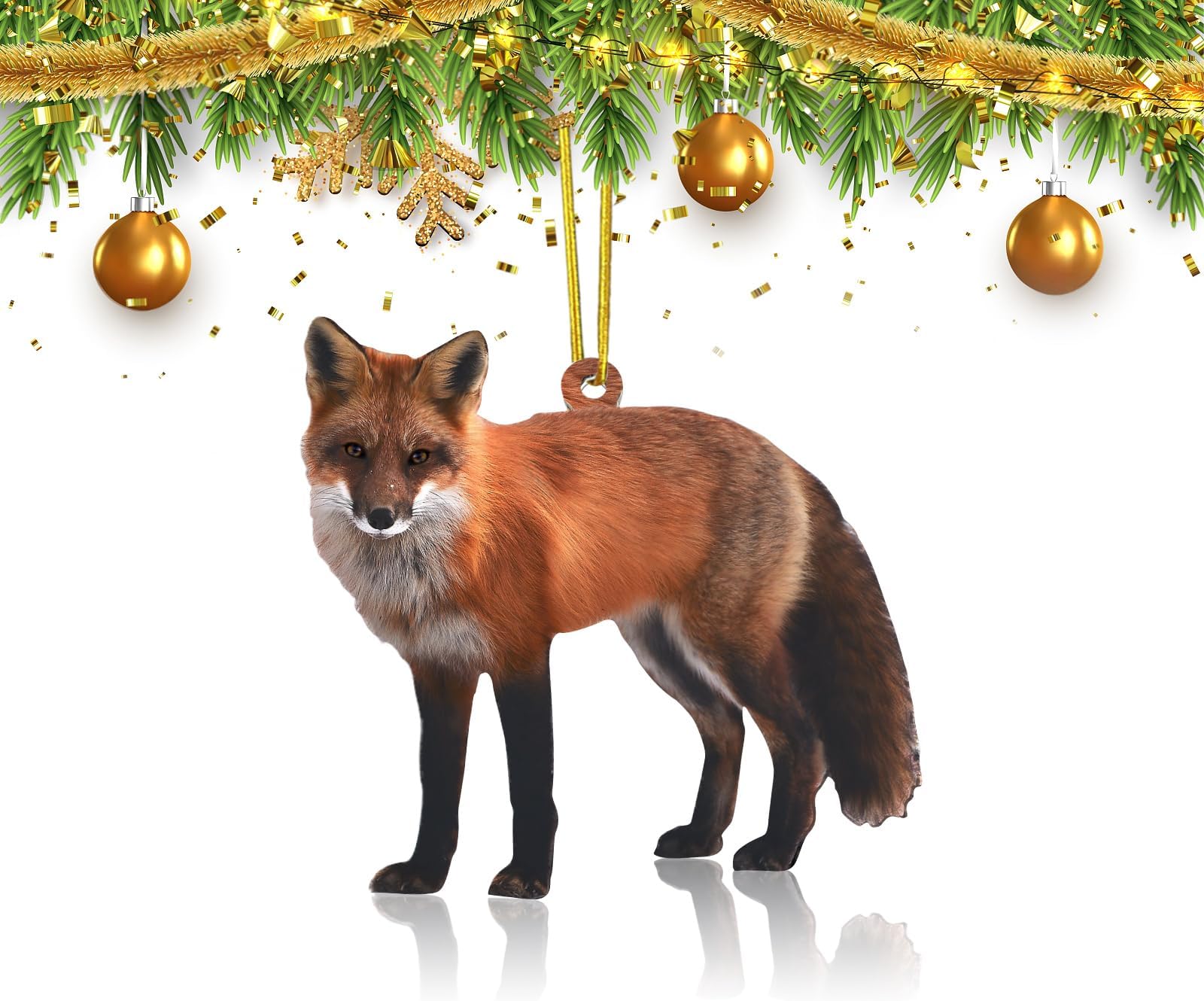 Amazon.com: Robert Stanley Fox Decor Glass Ornament for Christmas Tree ...