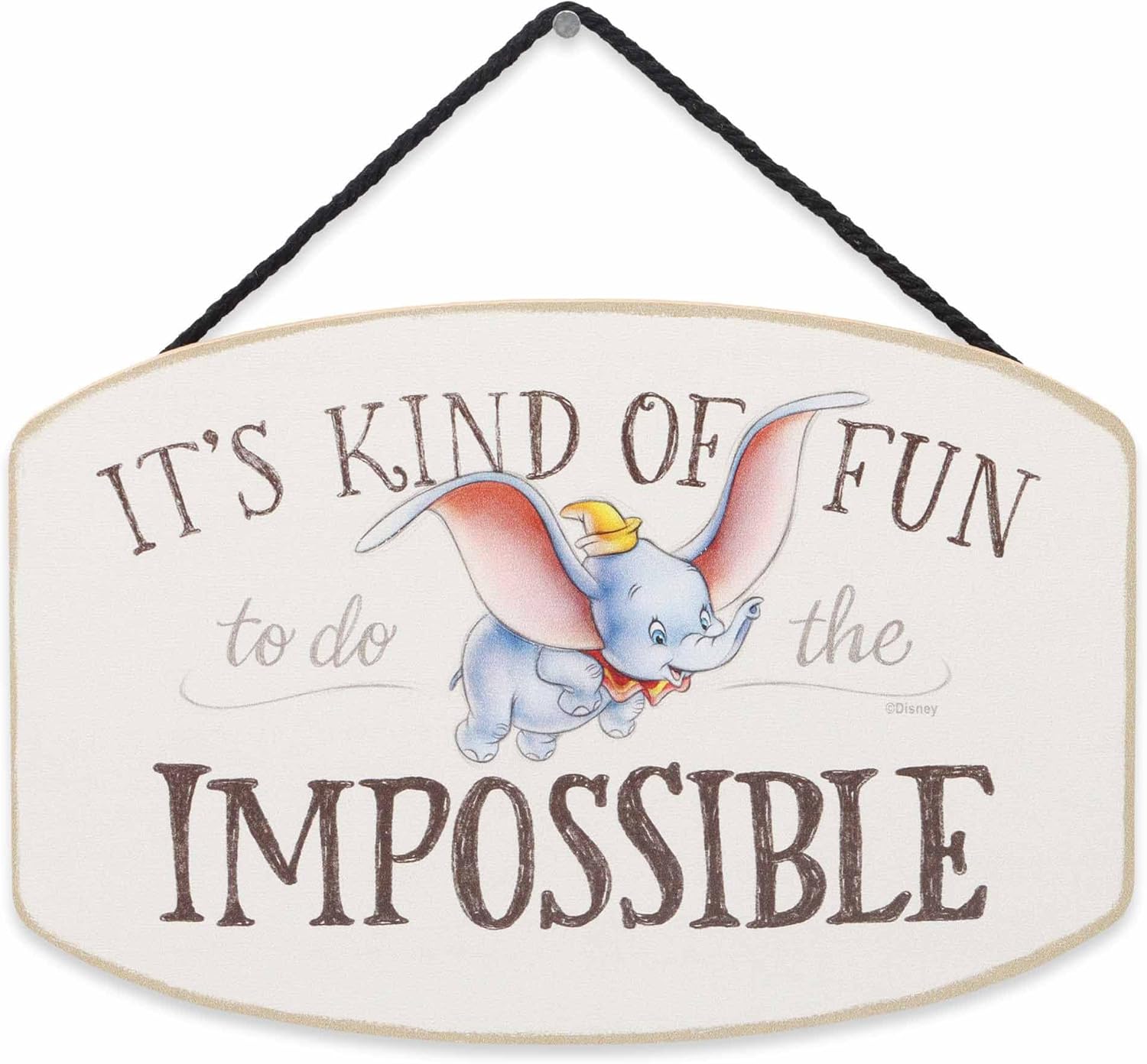 Amazon.com: Disney Dumbo Quote Do the Impossible Hanging Wood Wall ...