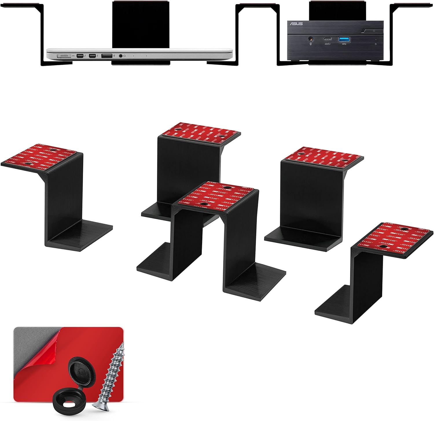 Amazon.com: BRAINWAVZ Twin Under Desk Laptop & Device Holder Mount ...