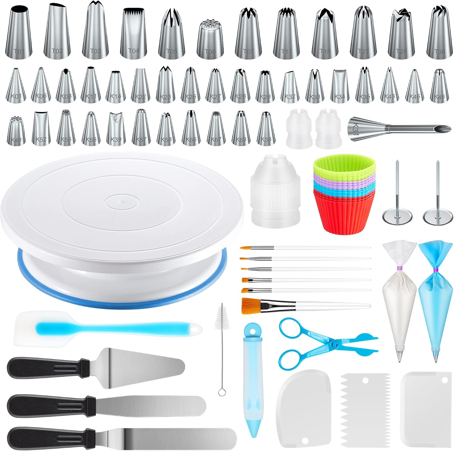 Amazon.com: Kootek 178 Pcs Cake Decorating Supplies Kit with Cake ...
