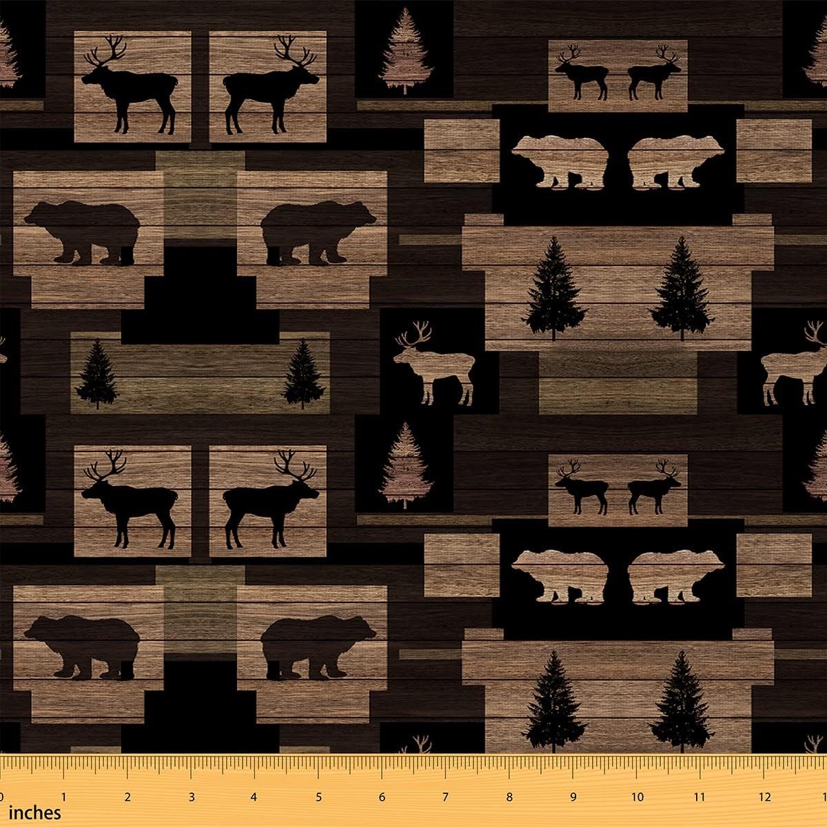 Amazon.com: Erosebridal Deer Fabric by The Yard, Camper Upholstery ...