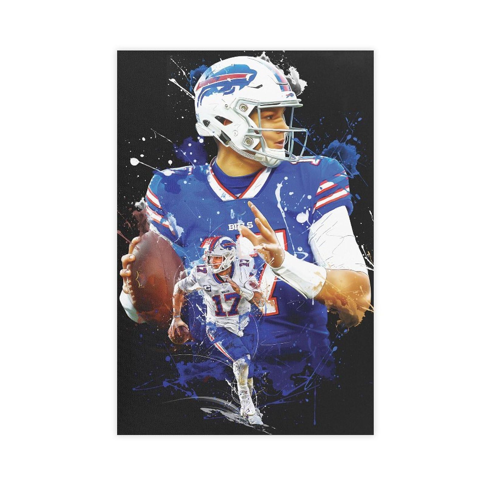 Amazon.com: BAVIEN Josh Allen Poster Football Art Canvas Poster Bedroom ...