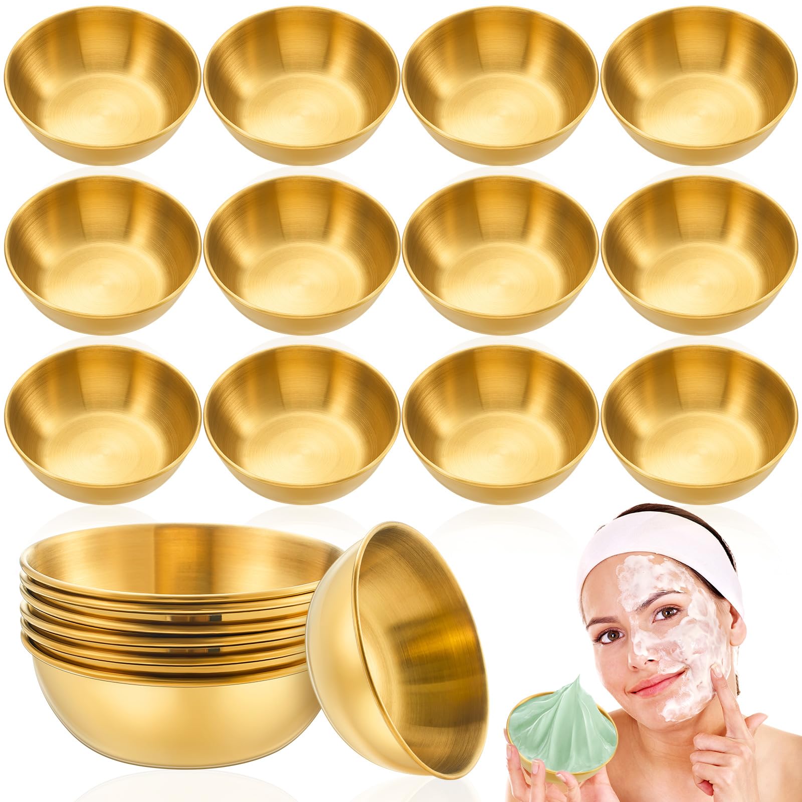 Amazon.com : Teenyyou 12 Pcs DIY Face Mask Mixing Bowl 3.23" Stainless ...