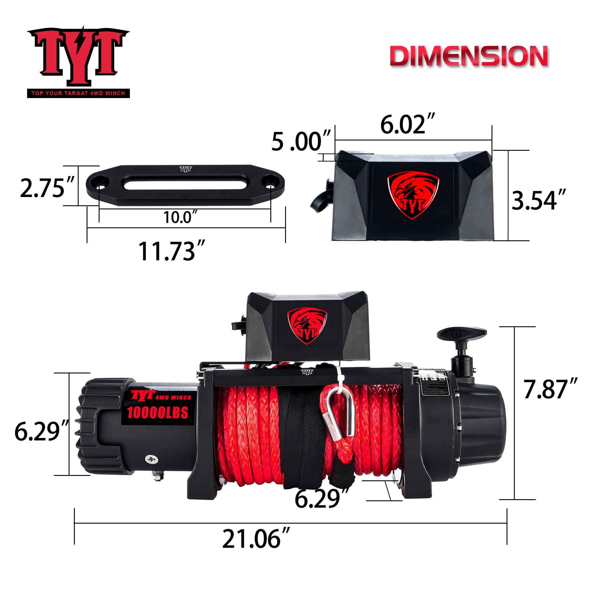 Snapklik.com : TYT 10000 Lb Electric Winch Kits, 12V Winch