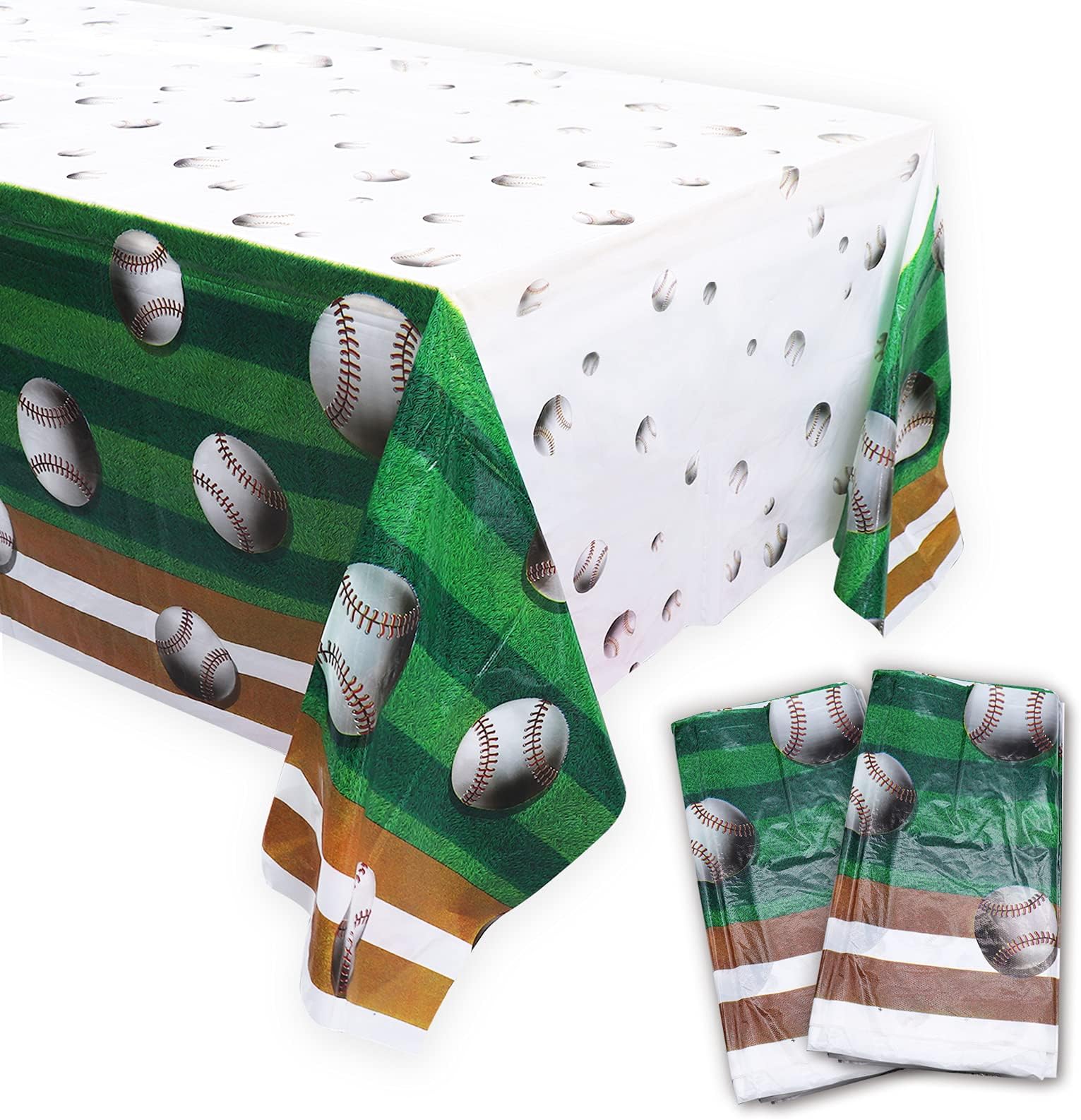 Amazon.com: BigButer Baseball Tablecloth 2 Packs Sport Baseball Party ...